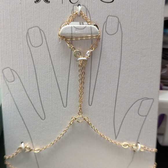 Jessica Simpson | Jewelry | Jessica Simpson Gold Hand Chain Bracelet ...